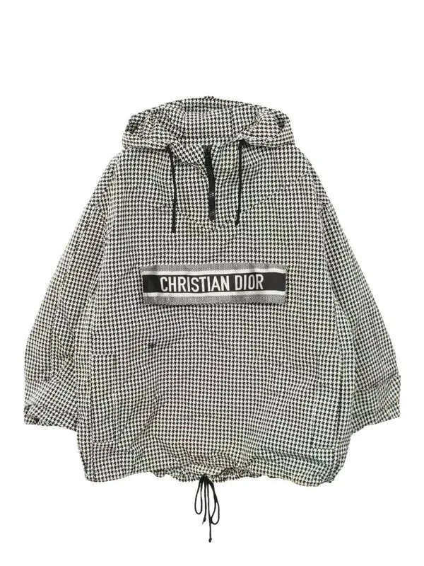 Dior Houndstooth Hooded Jacket - Black