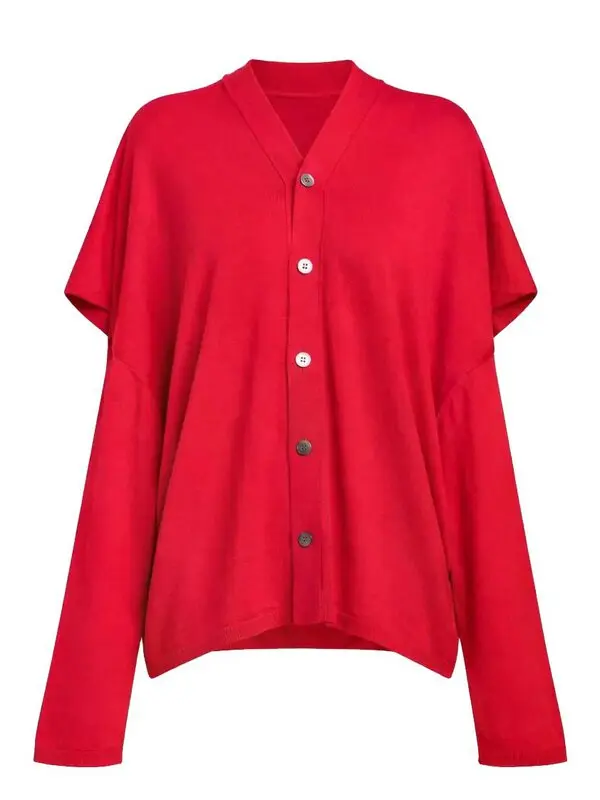 Comme Des Garçons Layered Effect Cardigan - Red