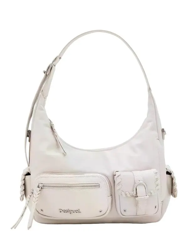 Desigual Logo-lettering Multi-pocket Tote Bag - Neutrals