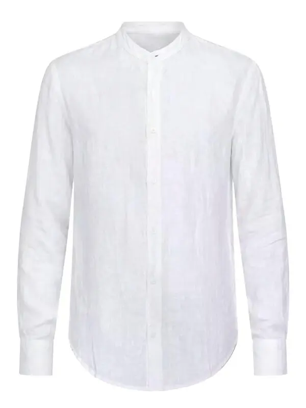 BLAUER. Band-collar Shirt - White
