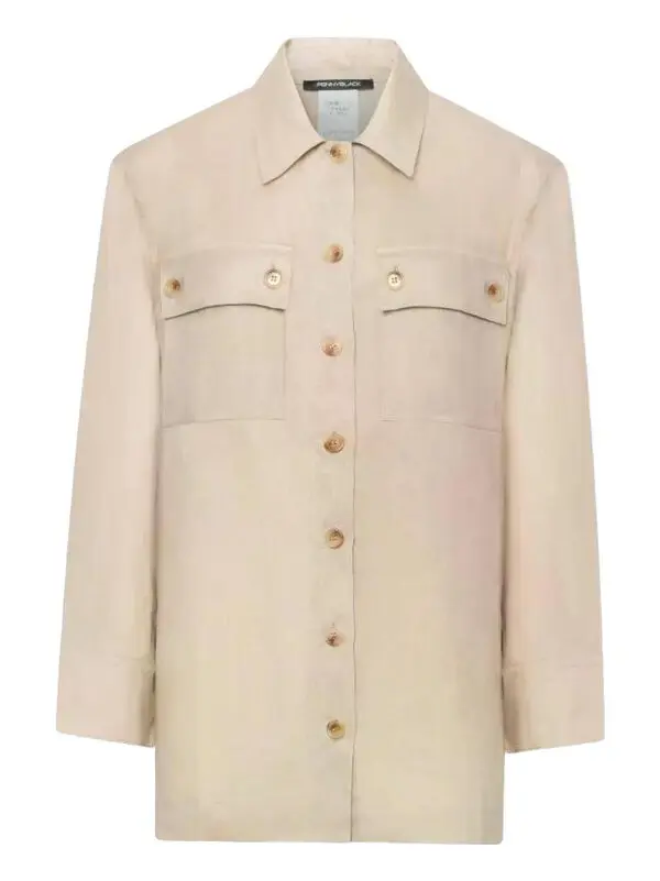 PENNYBLACK Classic Collar Button-down Shirt With Flap Pockets - Neutrals