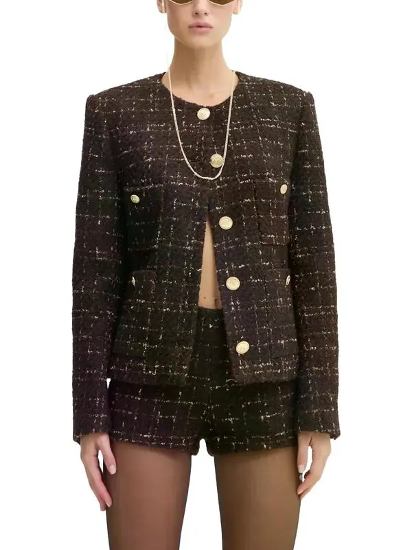 Miss Sixty Gold-tone Buttons Tweed Jacket - Brown