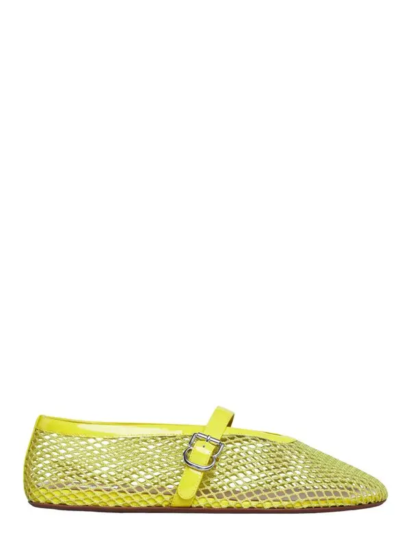 Alaïa Mesh Mary Jane Ballet Flats - Yellow