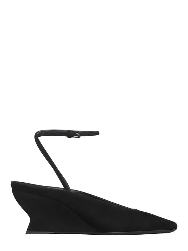 Alaïa Suede Wave Wedge Pumps - Clear