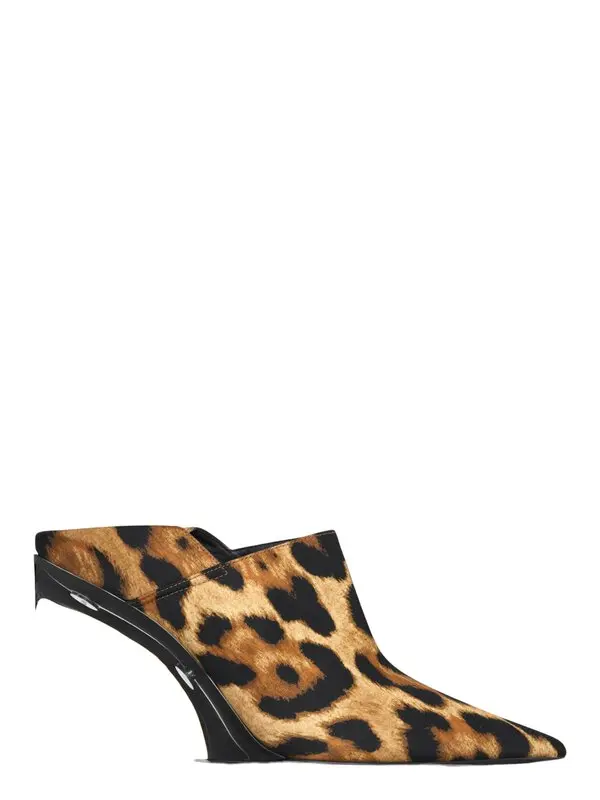 Alaïa Ocelot Print Invisible Wedge Mules 90 - Blue