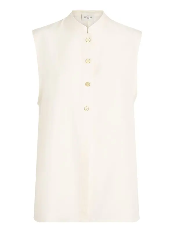 Le Kasha Silk Sleeveless Shirt - Ivory