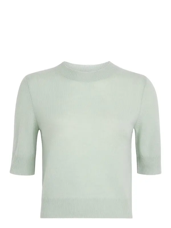 Le Kasha Cashmere Short-sleeve Sweater - Blue