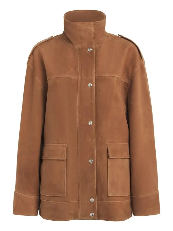 ANINE BING Goat Suede Roux Jacket - Brown