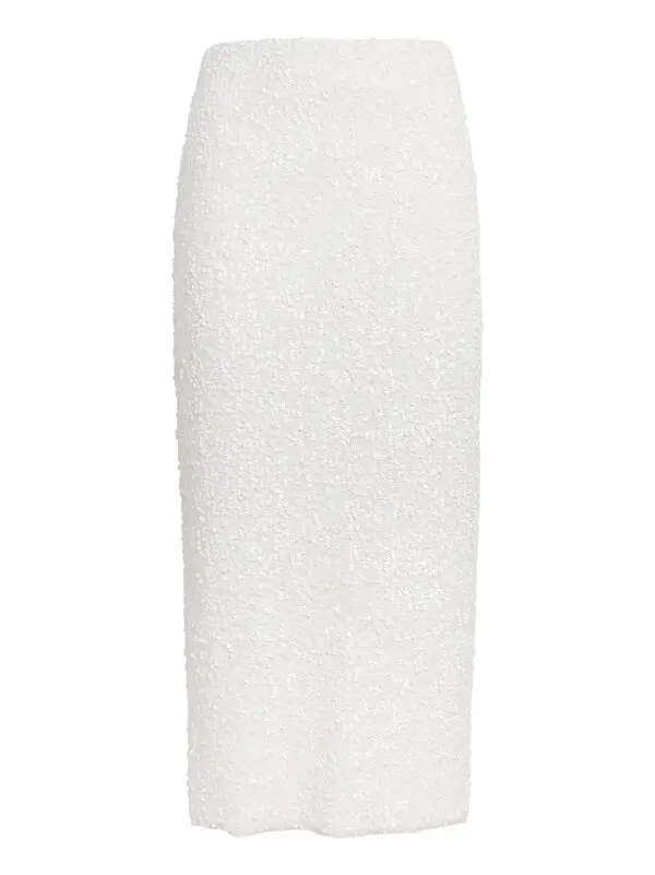 Adam Lippes Sequined Midi Skirt - Ivory