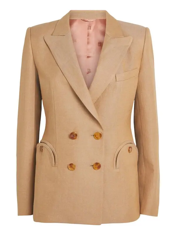 BLAZÉ MILANO Double-breasted Peak Lapel Blazer - Brown