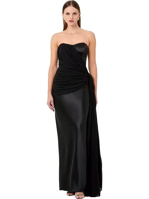 NICHOLAS Milena Strapless Gown - Black