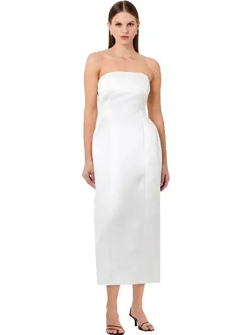 NICHOLAS Strapless Midi Dress - Ivory