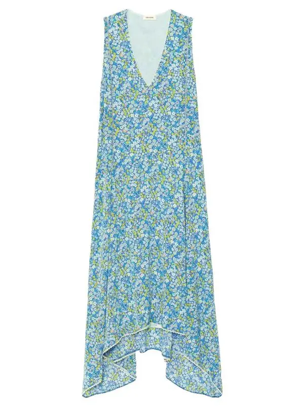 Zadig&Voltaire Rerol Floral-print Asymmetric Dress - Blue