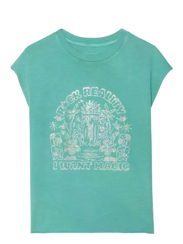 Zadig&Voltaire Cloe Cap-sleeve T-shirt - Green