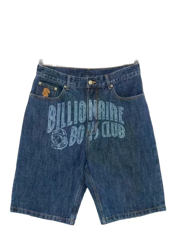 BILLIONAIRE BOYS CLUB Logo Print Embroidered Denim Shorts - Blue