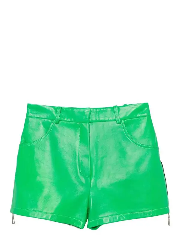 MITILIANE COUTURE Zip-detail Leather Shorts - Green