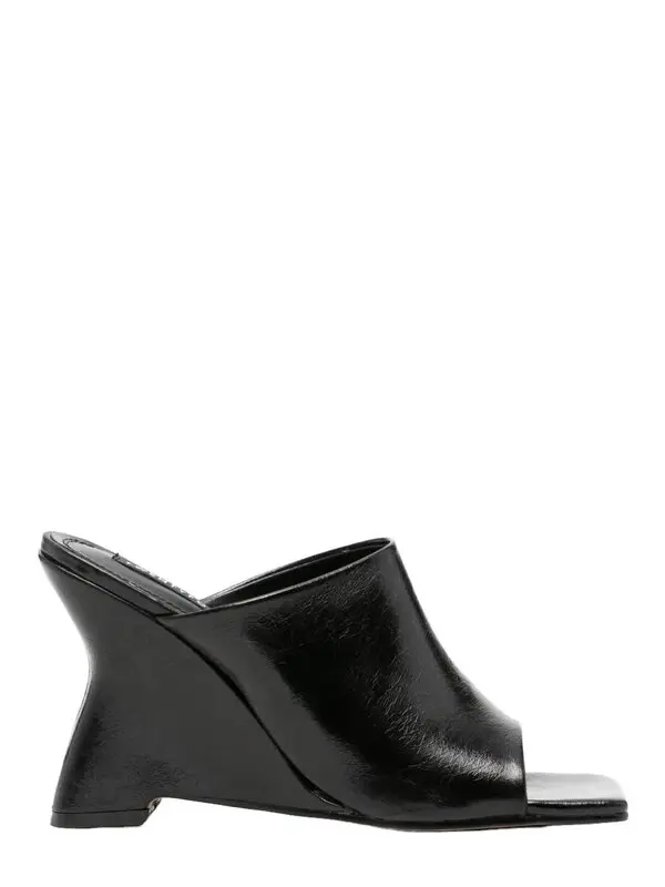 TWENTY FOURHAITCH Zanzibar Wedge-heel Square-toe Sandals - Black