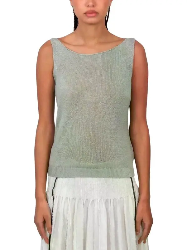 Paloma Wool Lotti Backless Ribbed Tank Top - Green