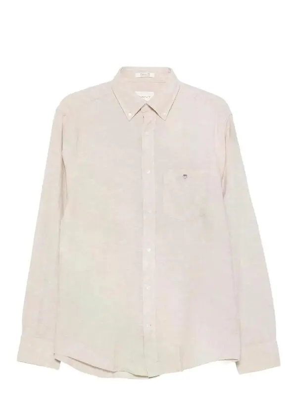 Gant Buttoned Chest-pocket Shirt - Neutrals