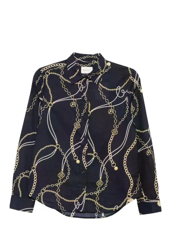 Gant Chain Print Long Sleeved Shirt - Blue