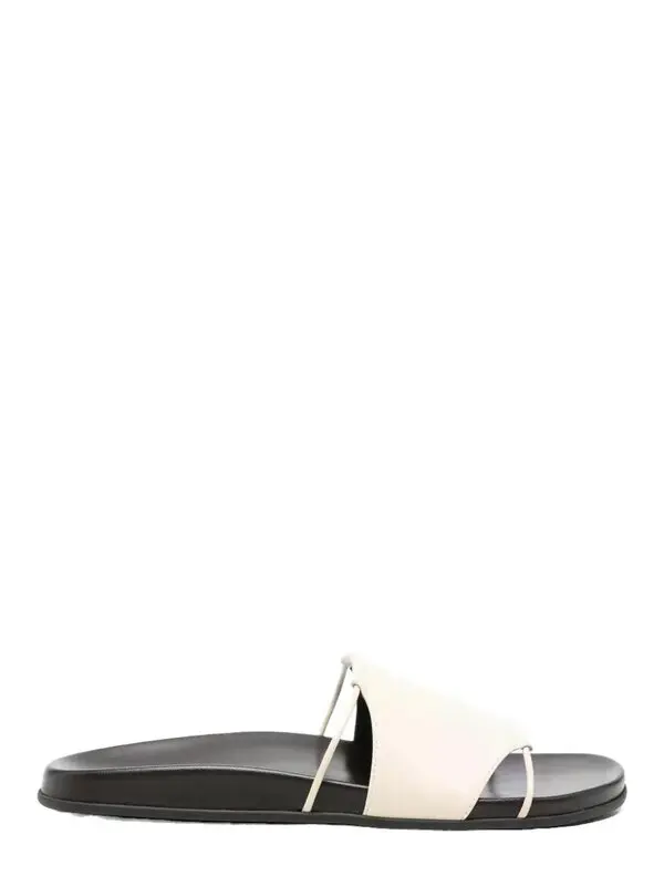 THE ROW Leather Slip-on Sandals - Neutrals