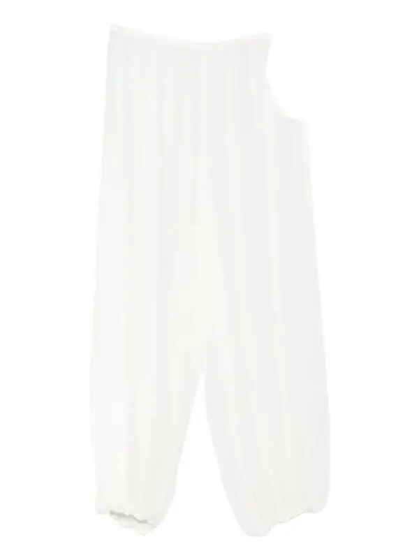 THE FRANKIE SHOP Wide Leg Elasticated Cuff Trousers - White