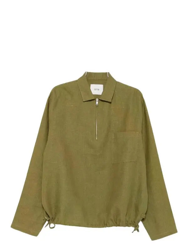 ARTE ANTWERP Zip-fastening Drawstring Polo Shirt - Green