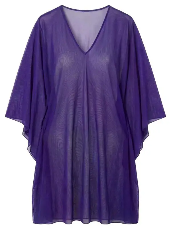 FISICO Sheer V-neck Beach Dress - Purple