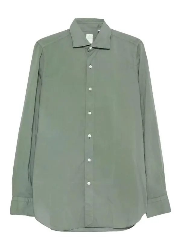 FINAMORE 1925 Long-sleeve Button-down Shirt - Green