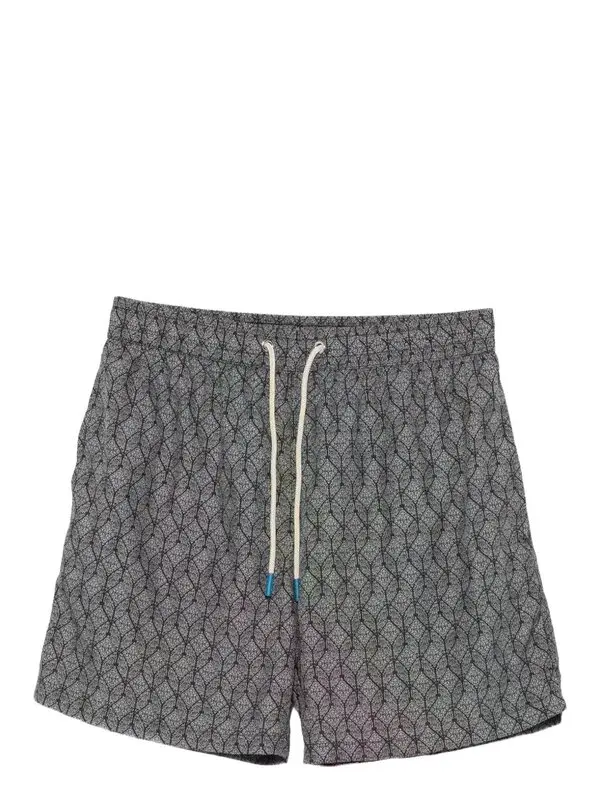 FEFÈ Geometric Print Drawstring Swim Shorts - Grey