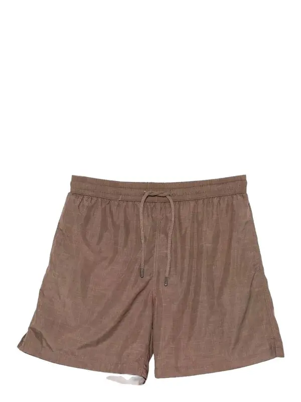 FEFÈ Logo Patch Drawstring Swim Shorts - Brown