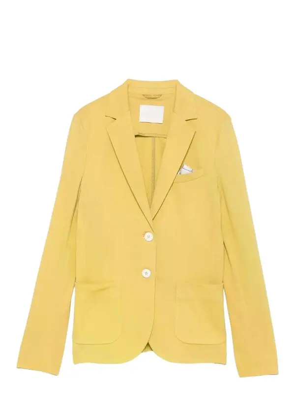 CIRCOLO 1901 Pique Texture Notched Lapels Blazer - Yellow
