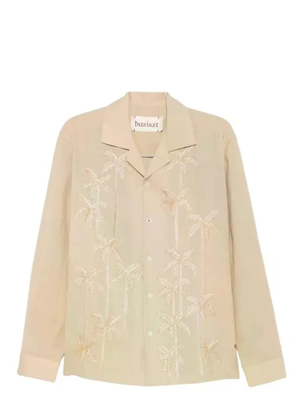 BAZISZT Palm Groove Camp-collar Shirt - Neutrals