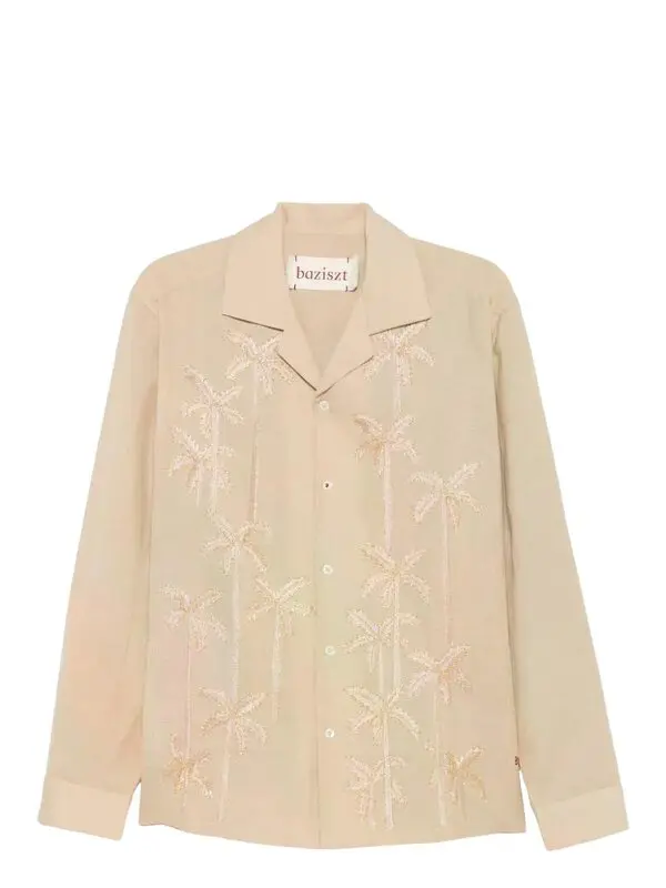 BAZISZT Palm Groove Camp-collar Shirt - Neutrals