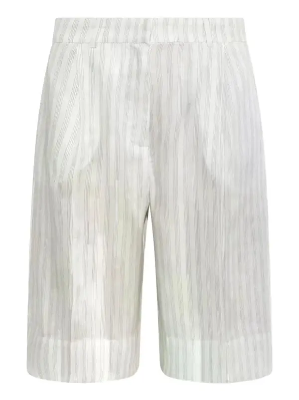 Munthe Pinstriped Pleated Shorts - White