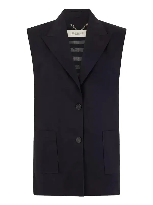 GOLDEN GOOSE Sleeveless Notched-lapel Gilet - Black