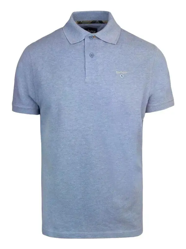 Barbour Tartan-trim Embroidered-logo Polo Shirt - Blue