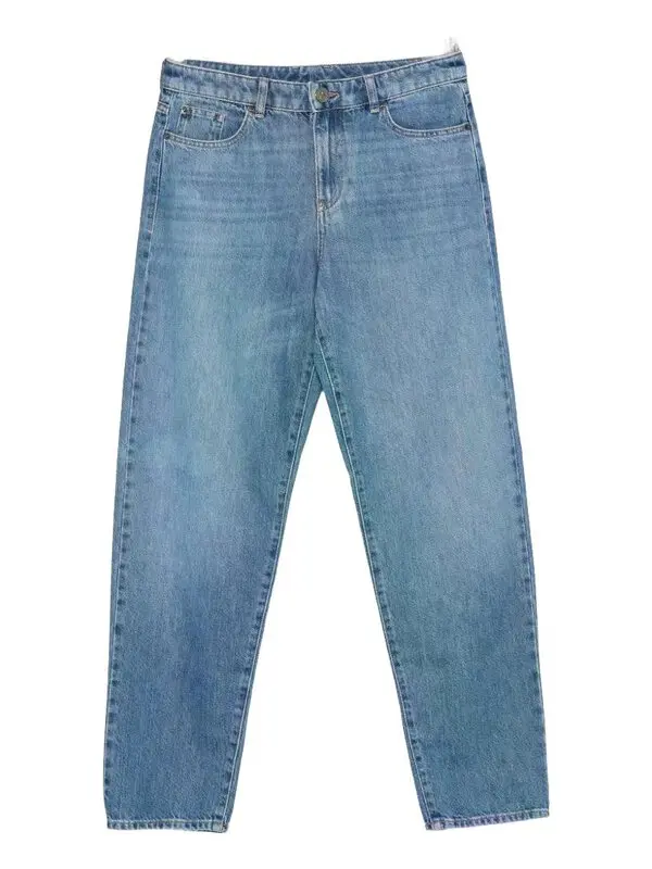 Emporio Armani Logo Plaque Jeans - Blue