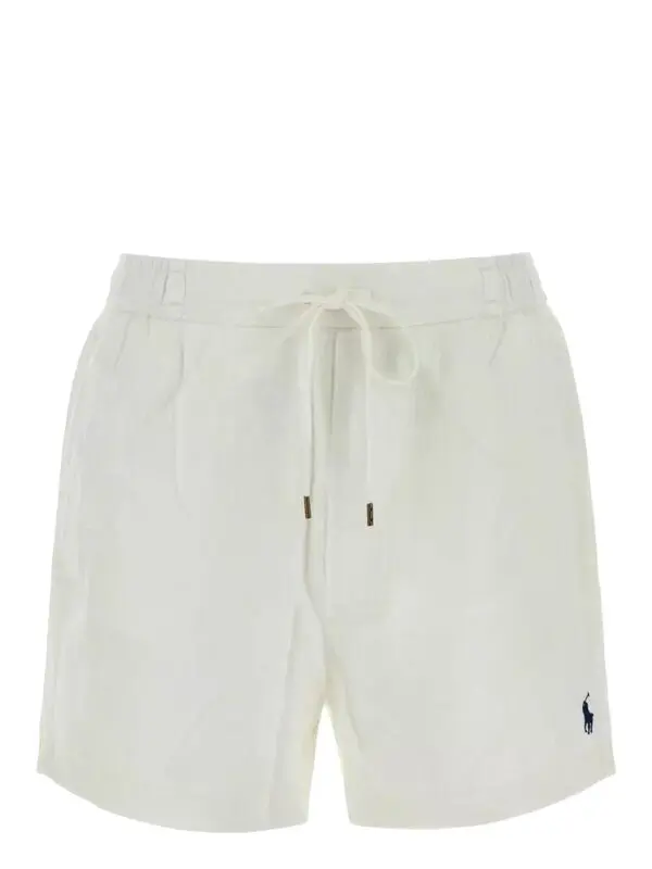 Polo Ralph Lauren Linen Drawstring Waist Shorts - White