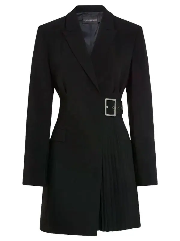 Karl Lagerfeld Tailored Pleated Blazer Mini Dress - Black