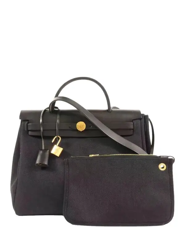 Hermès 2021 Pm Herbag Canvas Tote Bag - Black