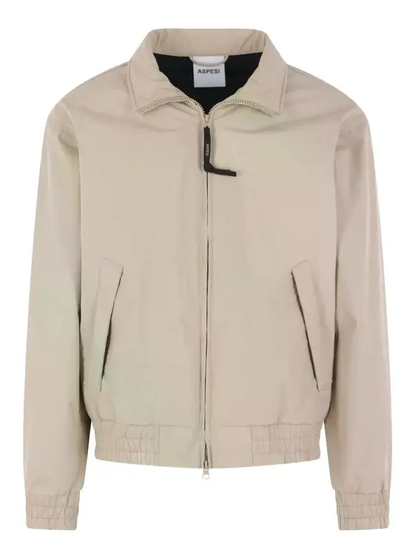 Aspesi Zip-up Jacket With Elasticated Trims - Neutrals