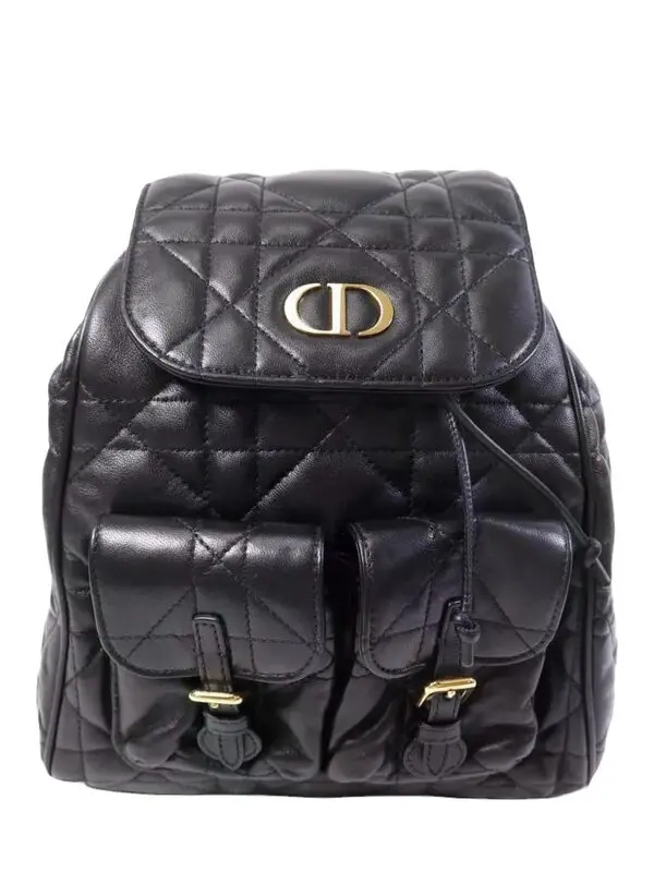 Dior Quilted Leather Caro Backpack - Black