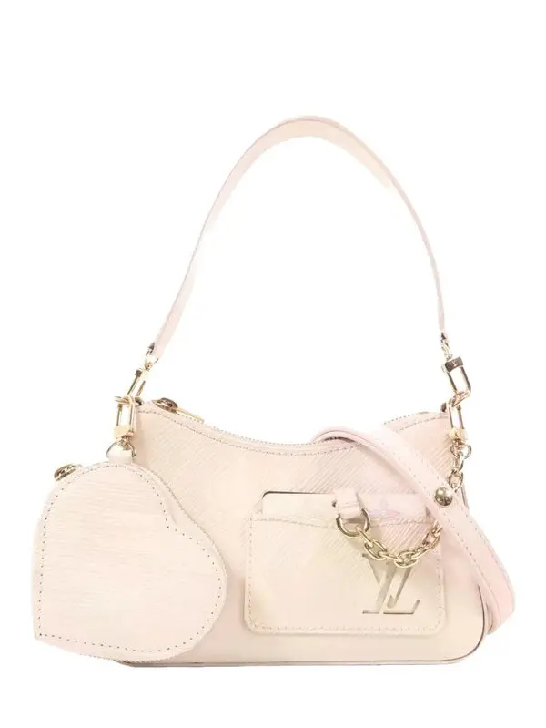 LOUIS VUITTON Pi Leather Marellini Shoulder Bag With Heart Pouch - Neutrals
