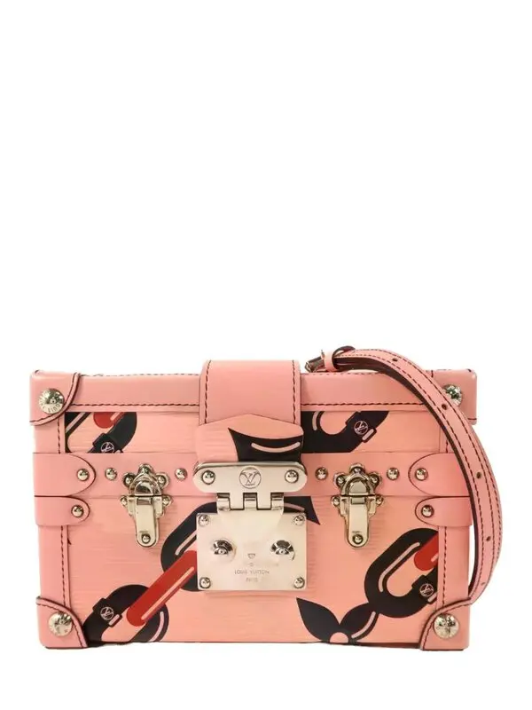 LOUIS VUITTON Petite Malle Épi Leather Chain-flower Cross Body Bag - Pink