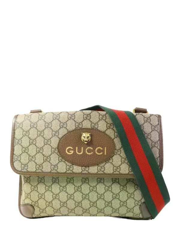 Gucci Gg Supreme Web Messenger Bag - Brown