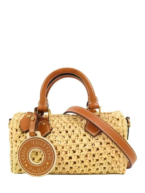 LOUIS VUITTON Nano Speedy Raffia Shoulder Bag - Neutrals