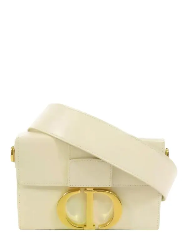 Dior 30 Montaigne Leather Crossbody Bag - White
