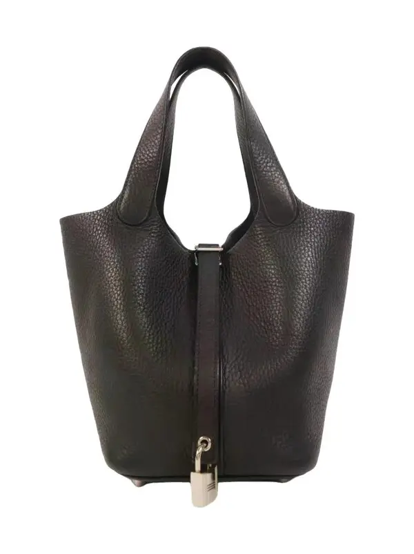 Hermès Grained Leather Picotin Lock Pm Tote Bag - Black