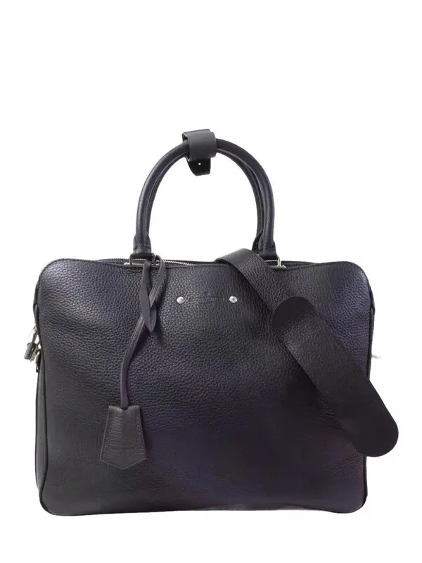 LOUIS VUITTON Armand Pebbled Leather Briefcase - Black